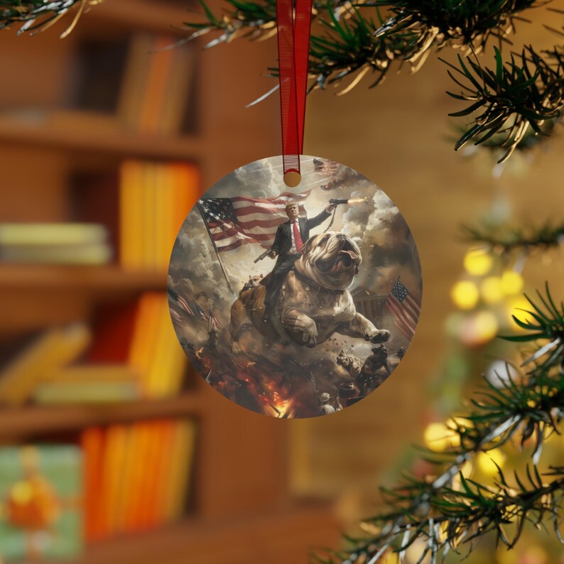 Donald Trump, English Bulldog, Dogs, President, Christmas Tree Ornament ...