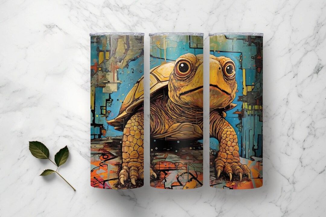 Cute Tortoise Art Tumbler Wrap 20 Oz Skinny Tumbler - Etsy