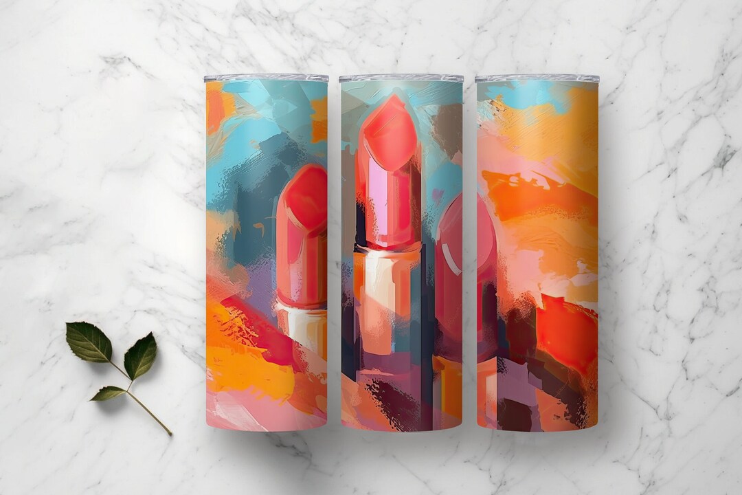 Lipstick Makeup Art Tumbler Wrap 20 Oz Skinny Tumbler - Etsy