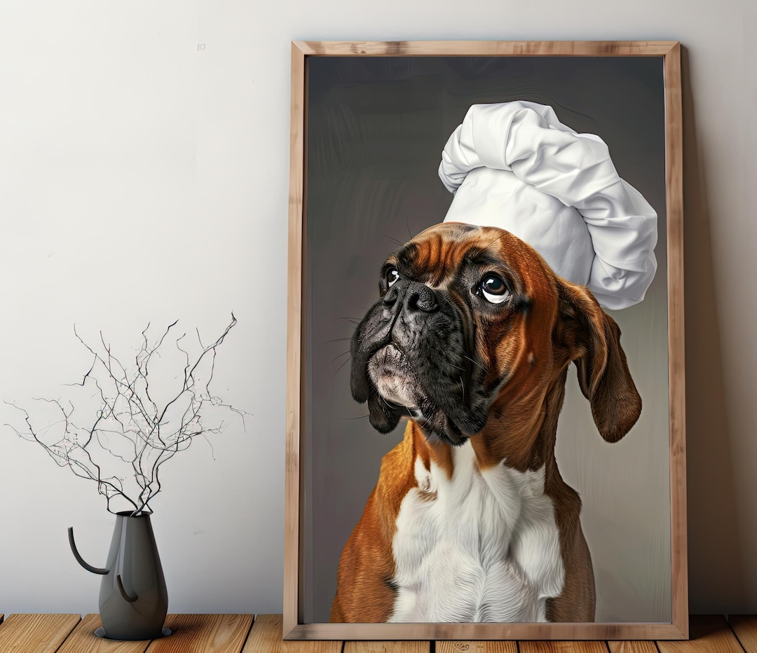 Boxer, Dog, Chef, Cooking, Wall Decor, Toilet, Funny Bathroom, Animal ...