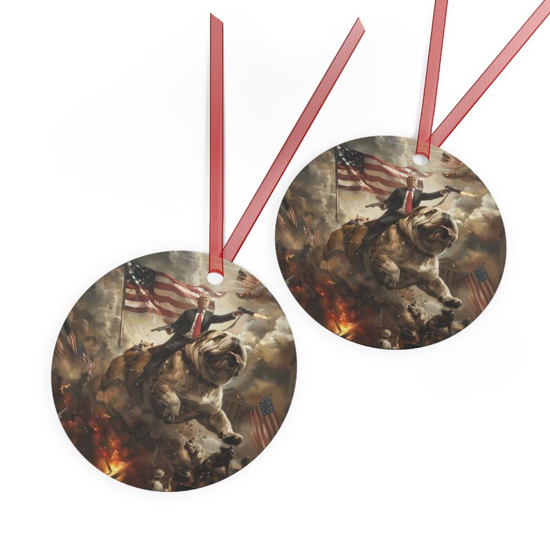 Donald Trump, English Bulldog, Dogs, President, Christmas Tree Ornament ...