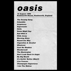 Set List Poster Print Inspired by Oasis Knebworth 1996 - Etsy