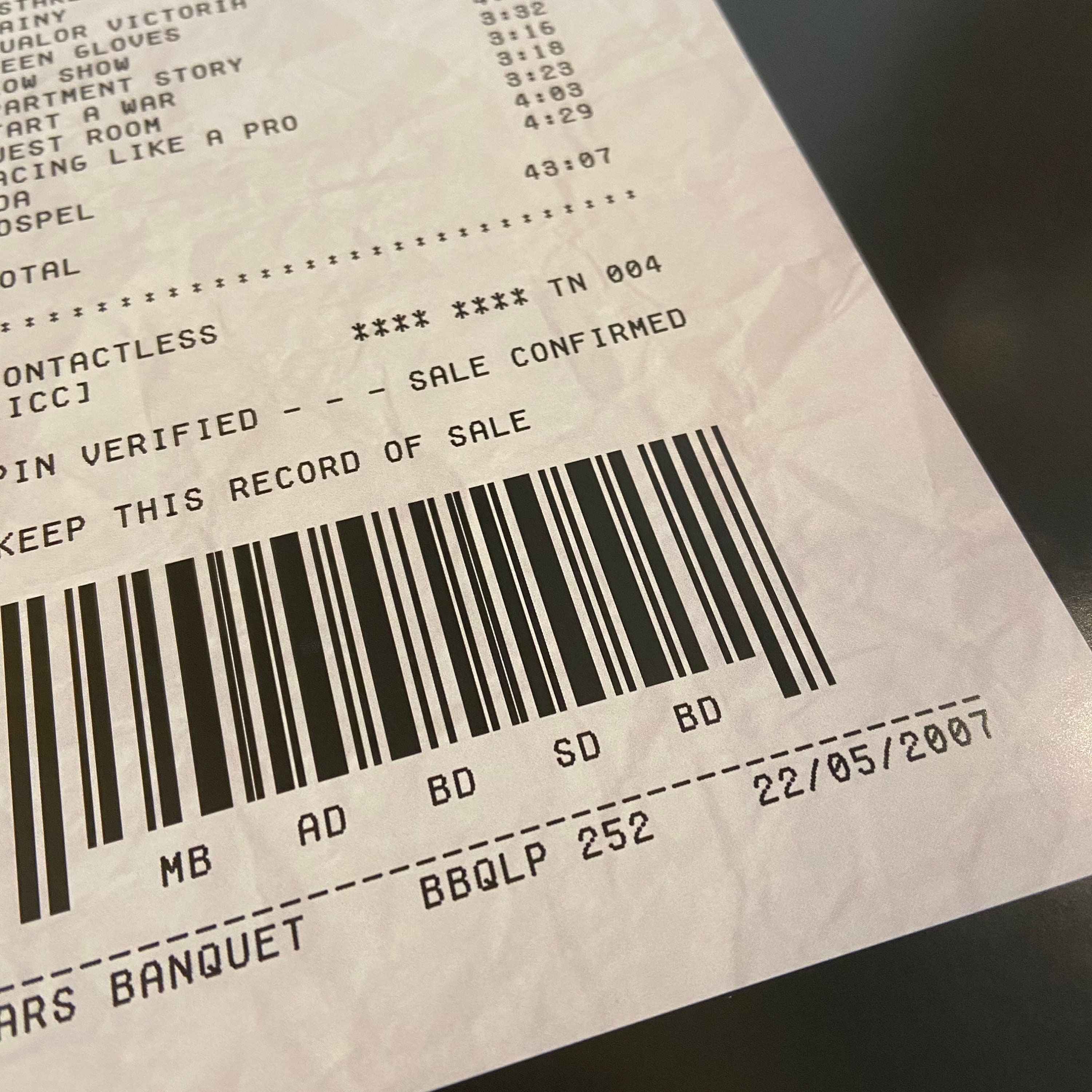 Rock N Roll Receipt A3 Poster Print Inspired by the National's 'boxer ...