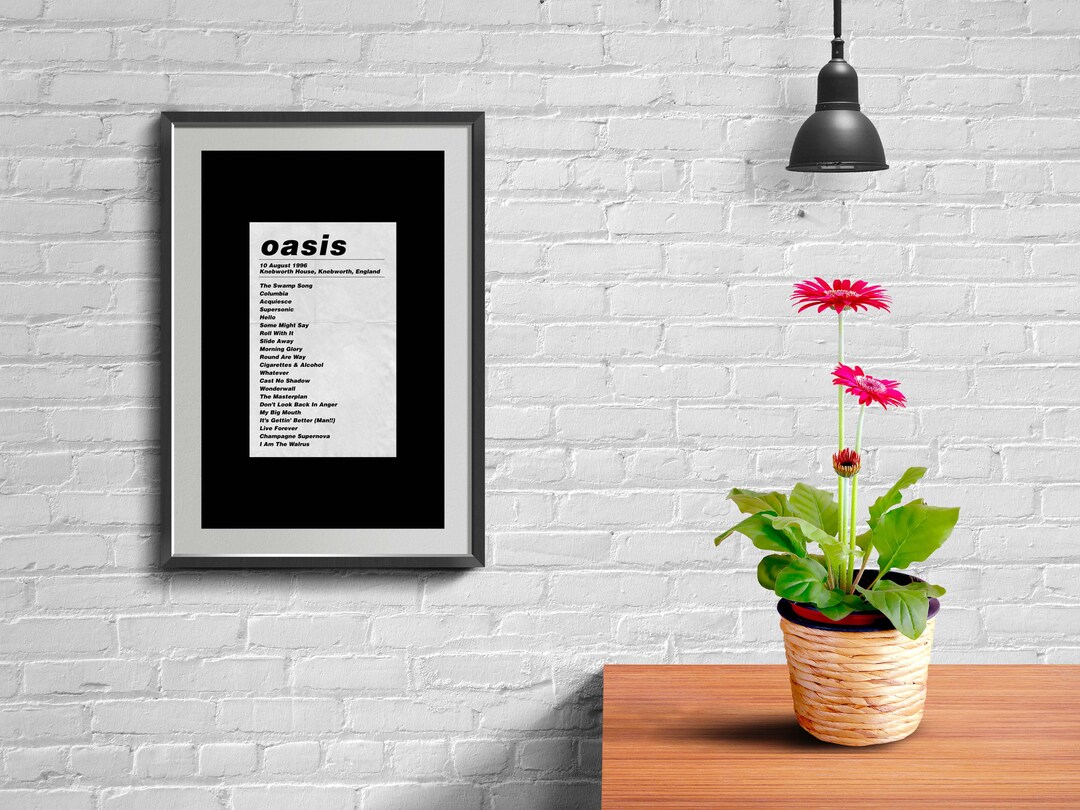 Set List Poster Print Inspired by Oasis Knebworth 1996 - Etsy