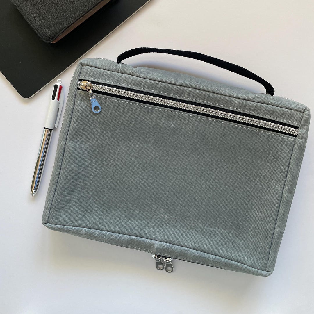 Large Bible Carry Case / Waxed Canvas Handmade Bible Carrying Case ...