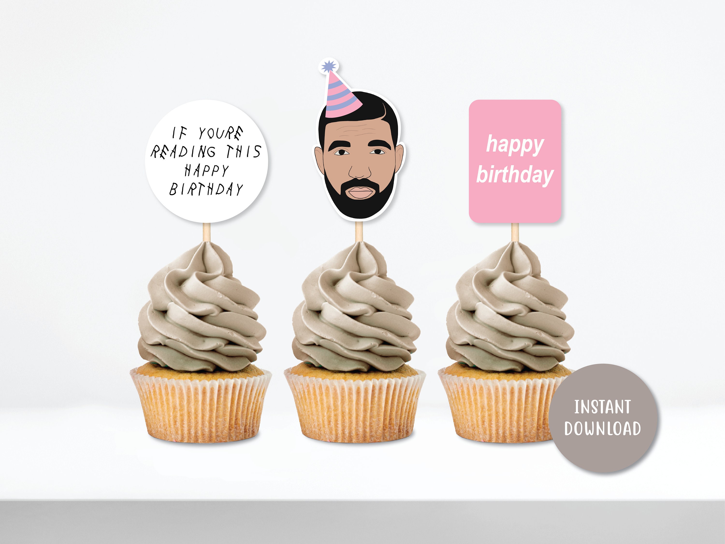PRINTABLE Drake Cupcake Toppers Printable File OVO Party - Etsy