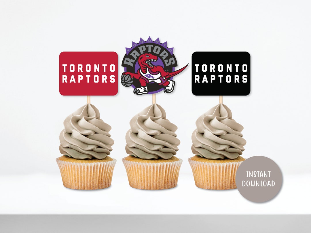 PRINTABLE Toronto Raptors Cupcake Toppers Printable File Party Supplies ...