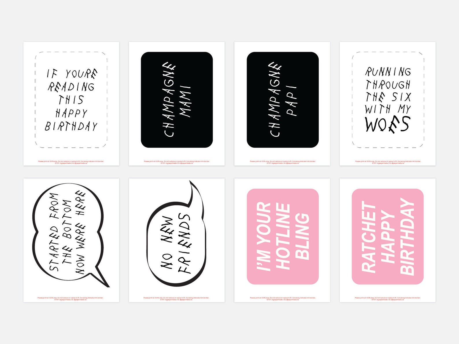 PRINTABLE Drake Props Printable Props Champagne Papi With My Woes Drake ...