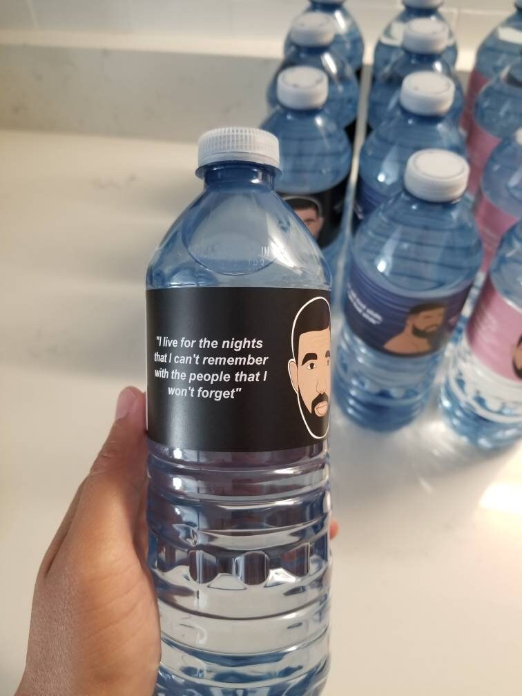 PRINTABLE Drake Water Bottle Labels Drake Party Props - Etsy Canada