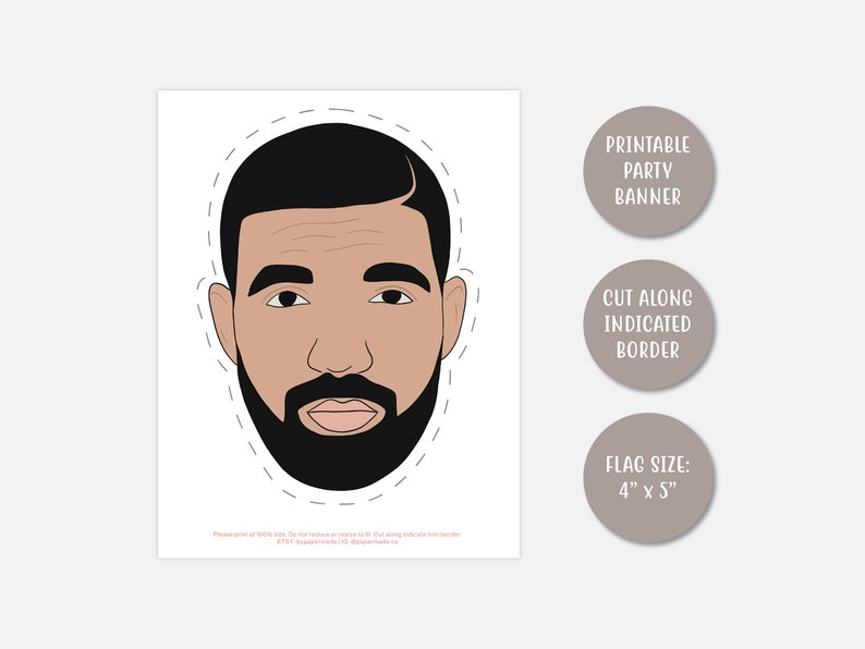 PRINTABLE Drake Head Drake Party Props Drake Banner - Etsy