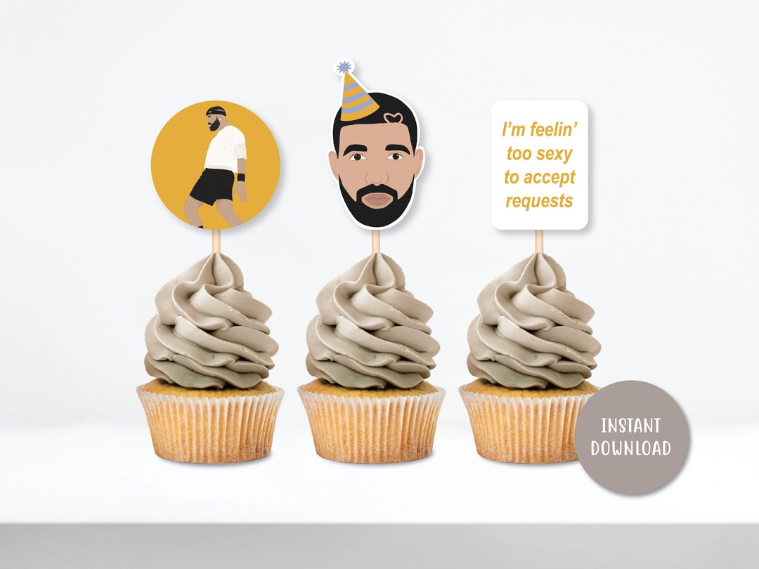 PRINTABLE Drake Cupcake Toppers Printable File OVO Party Supplies ...