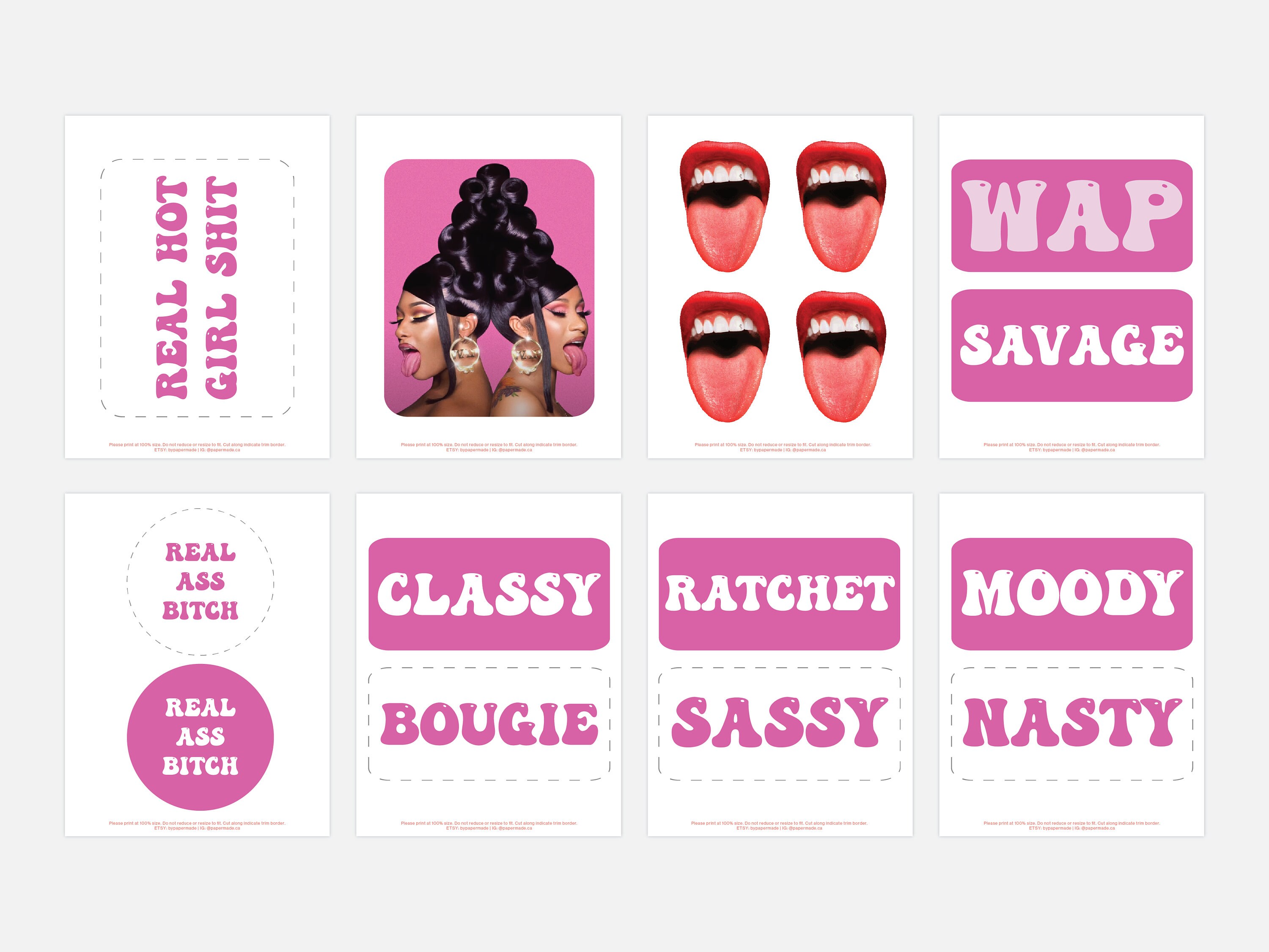 PRINTABLE Megan Thee Stallion Props Party Supplies Party - Etsy
