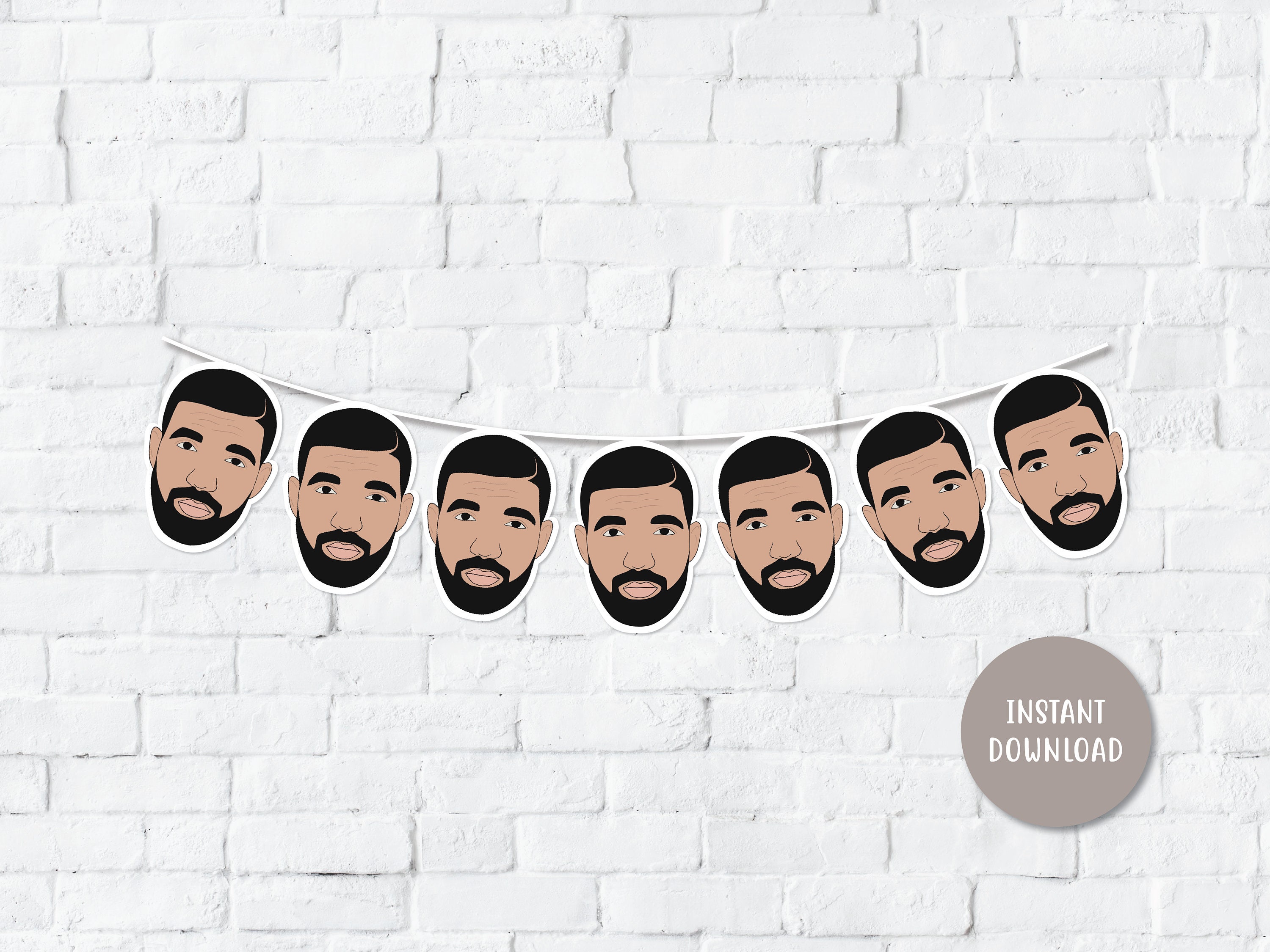 PRINTABLE Drake Head Drake Party Props Drake Banner - Etsy