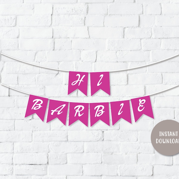 Barbie Printable Banner - Etsy