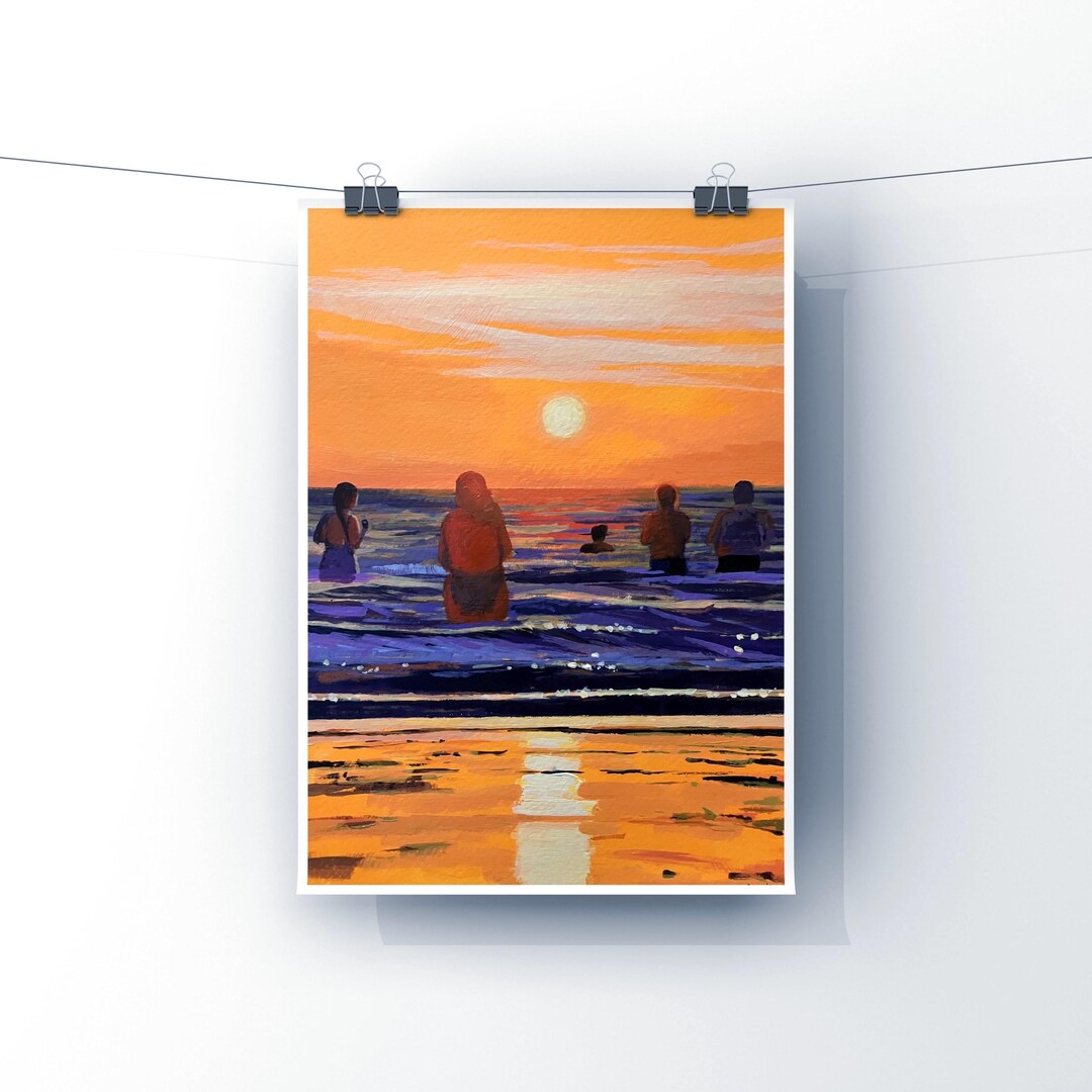 Sea Swimmers Print, She Glows Print, Sea Swim Gift, Swimming in the Sea ...