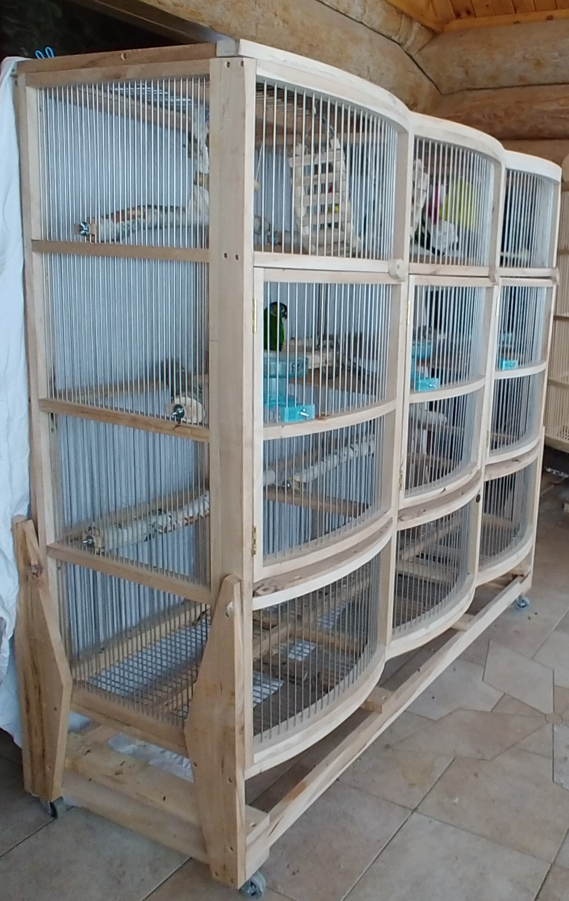 Handmade Parakeet/finch Cage 3 Section Hardwood and Stainless - Etsy