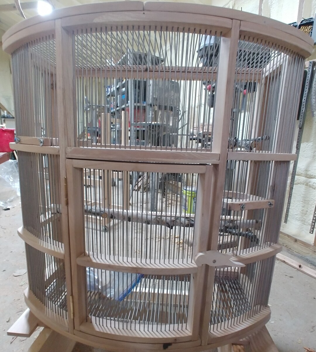 Handmade Parakeet/finch Cage Hardwood and Stainless Bar With Round ...