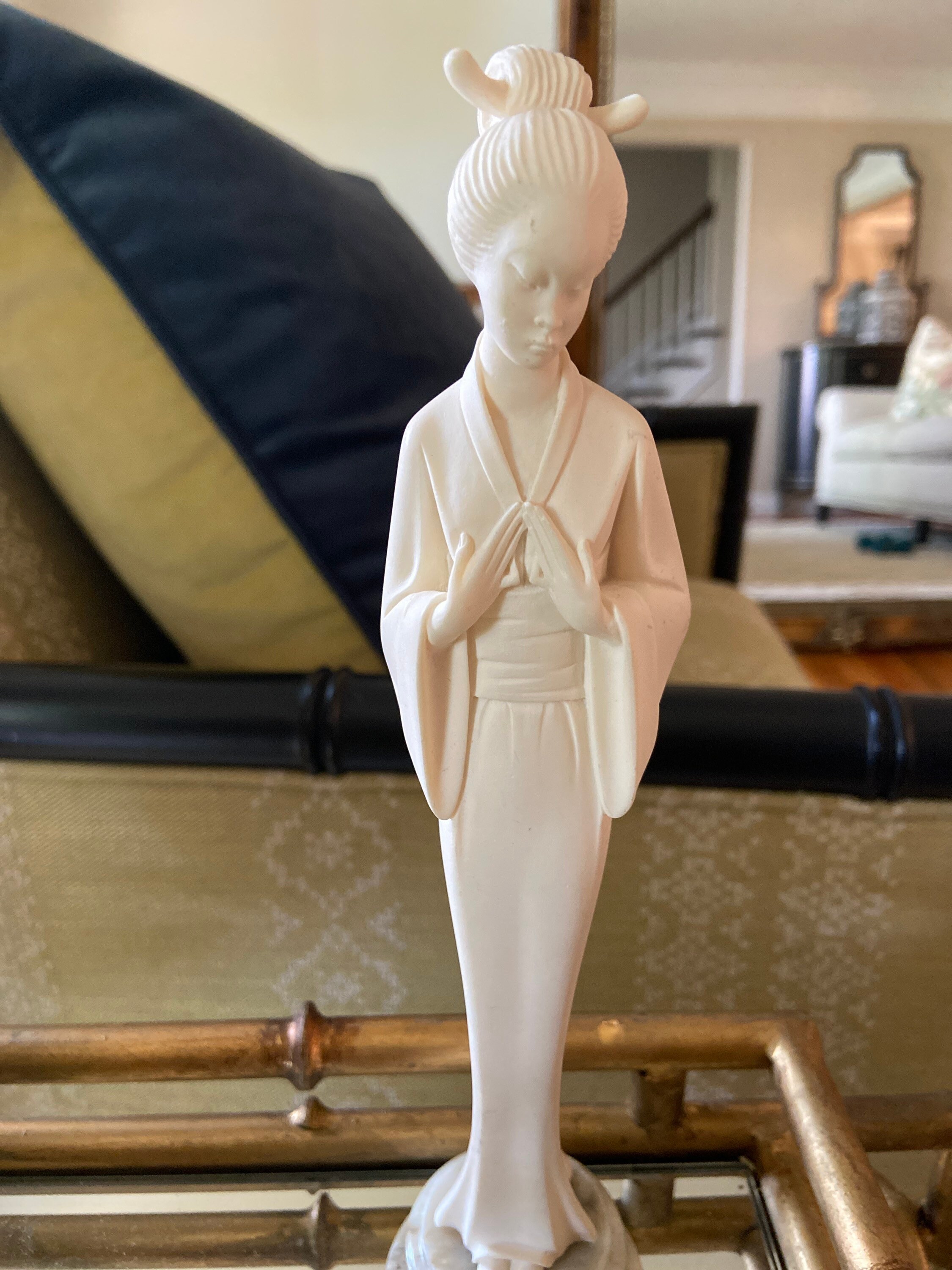 Vintage Geisha Statue With Marble Base - Etsy