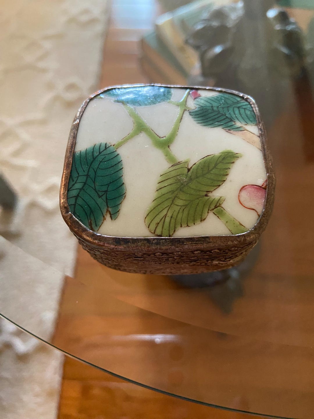 Darling Little Trinket Box Ceramic and Silver 2.5 Square - Etsy