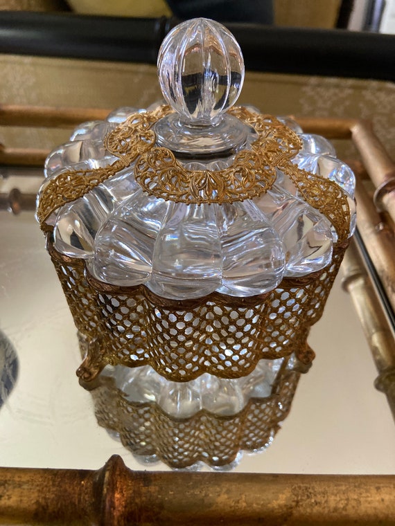 vintage footed glass and - Gem