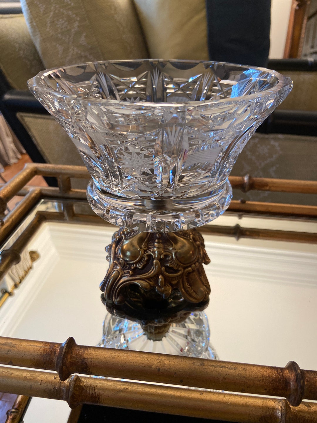 Vintage Cut Glass Vase.....omg - Etsy