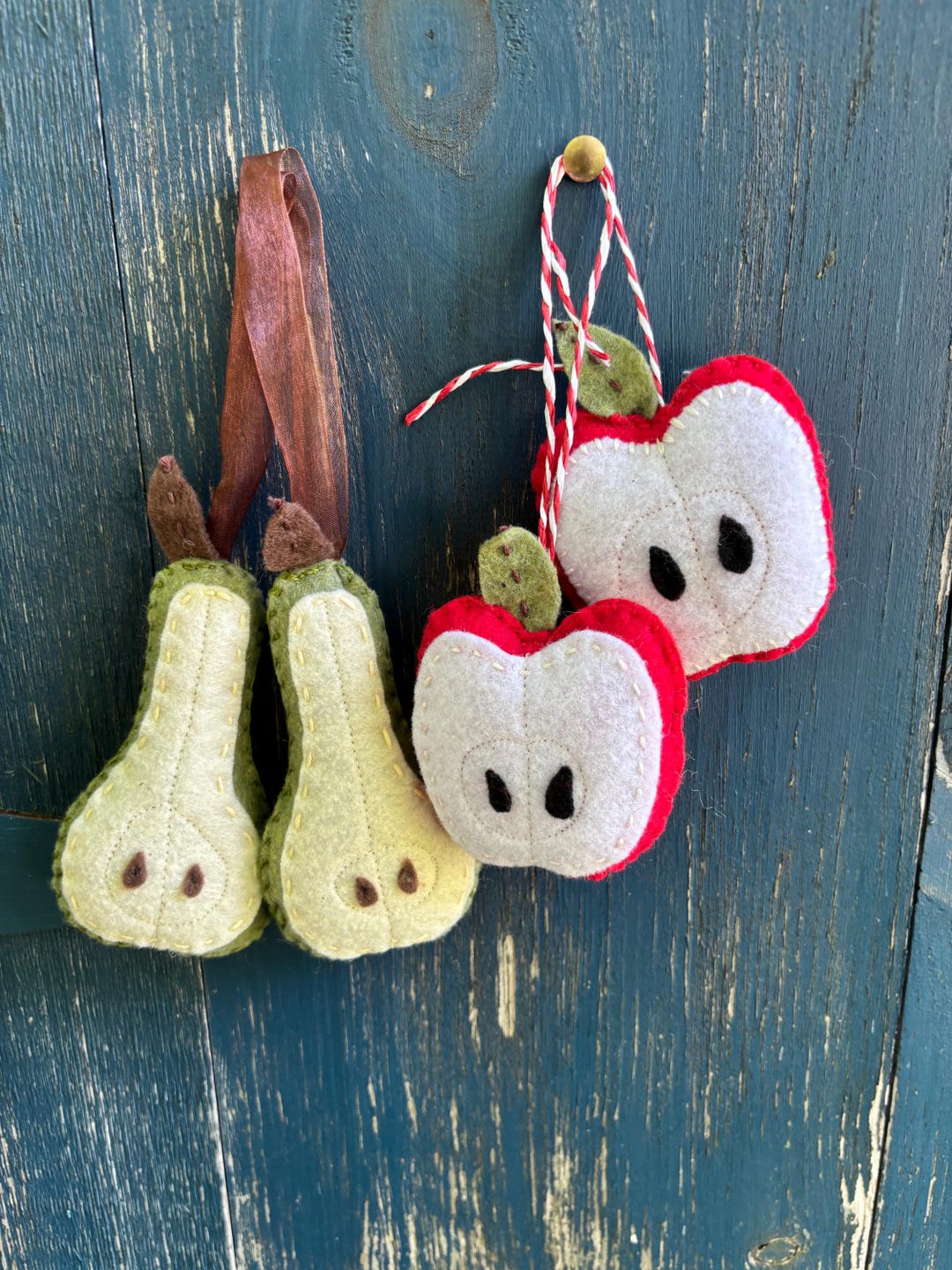 Felt Fruit, Felt Apples, Felt Ornaments, Kitchen Decor, Play Food ...