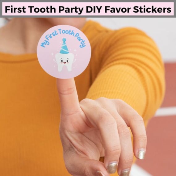 First Tooth Party Favor Stickers First Tooth Party First | Etsy
