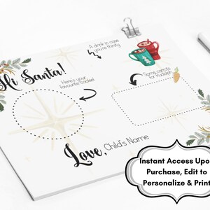 Editable Santa Milk and Cookies Letter Editable Christmas Template for ...