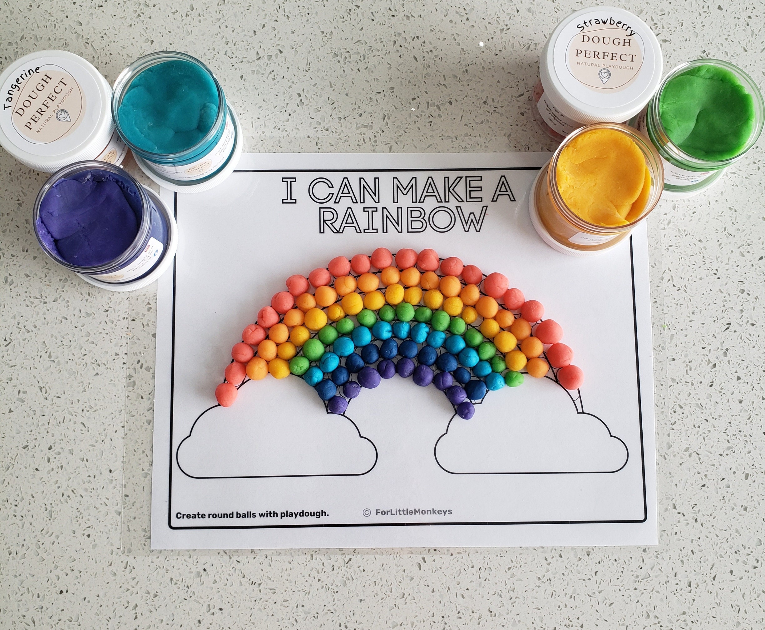 Playdough Mats Rainbow Printables Homeschooling Printables Preschool ...
