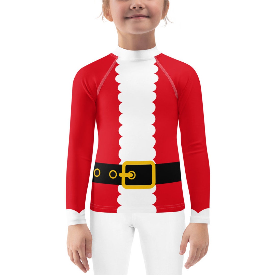 Christmas Santa Rash Guard for Kids - Christmas Long Sleeve Shirt for ...