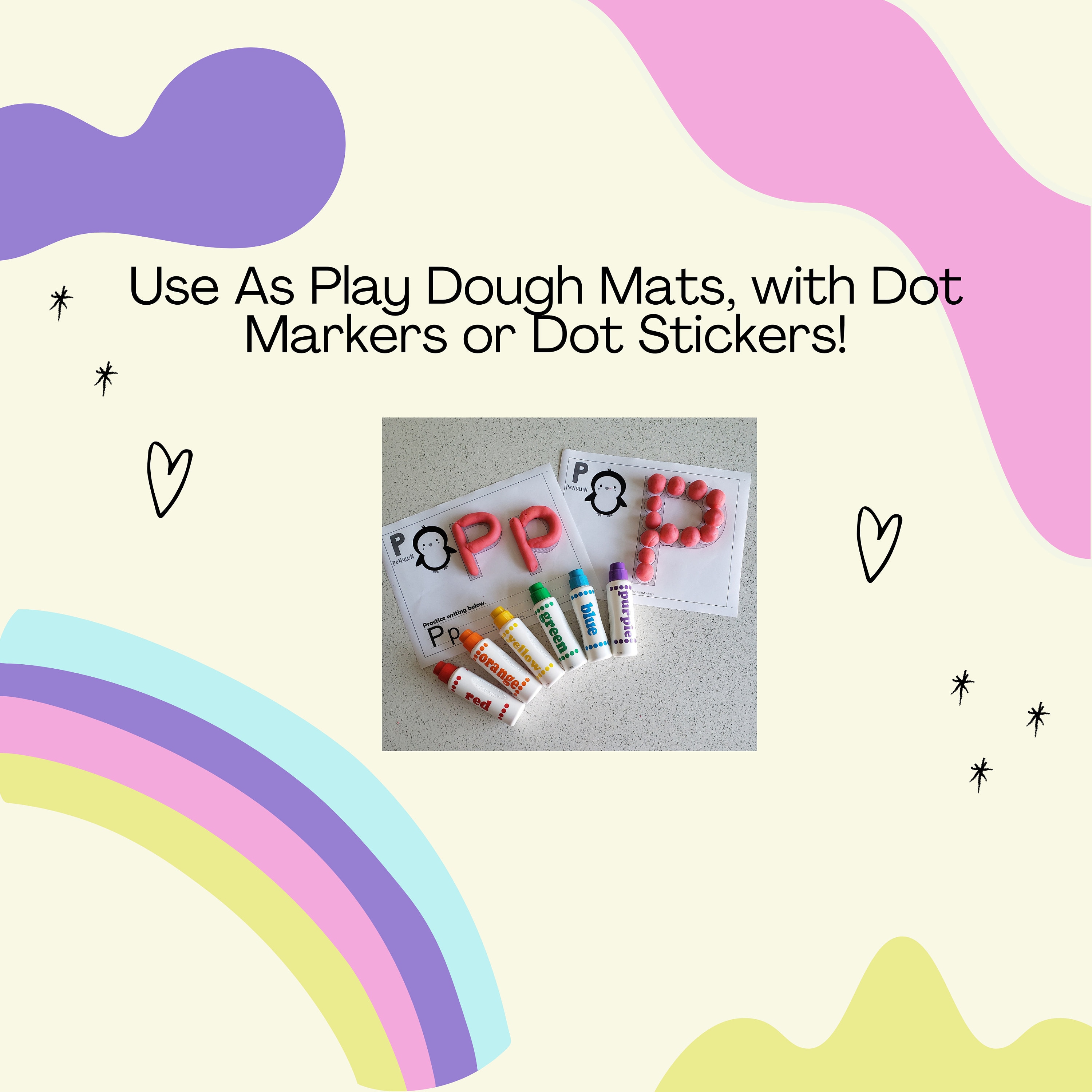80 Pgs Alphabet Letters, Preschool Playdough Mat, Traceable Printable ...