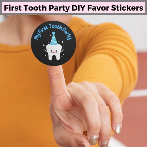 First Tooth Party Favor Stickers First Tooth Party First Tooth Favor ...