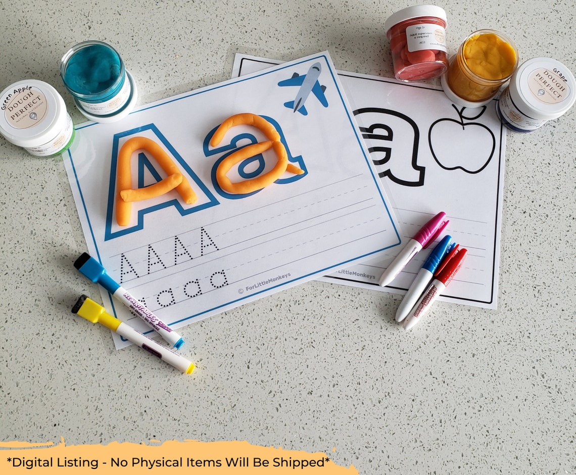 Alphabet Playdough Mats Alphabet Printables Homeschooling - Etsy