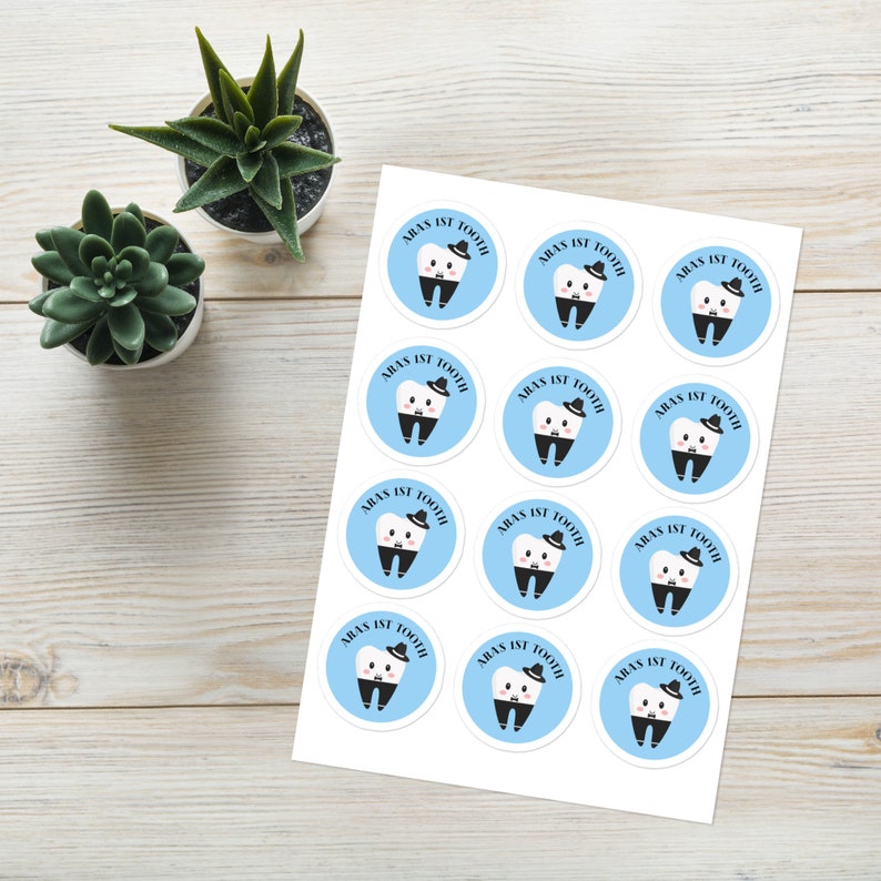 First Tooth Party Personalized Stickers Agra Hadig Stickers Atam Hatik ...