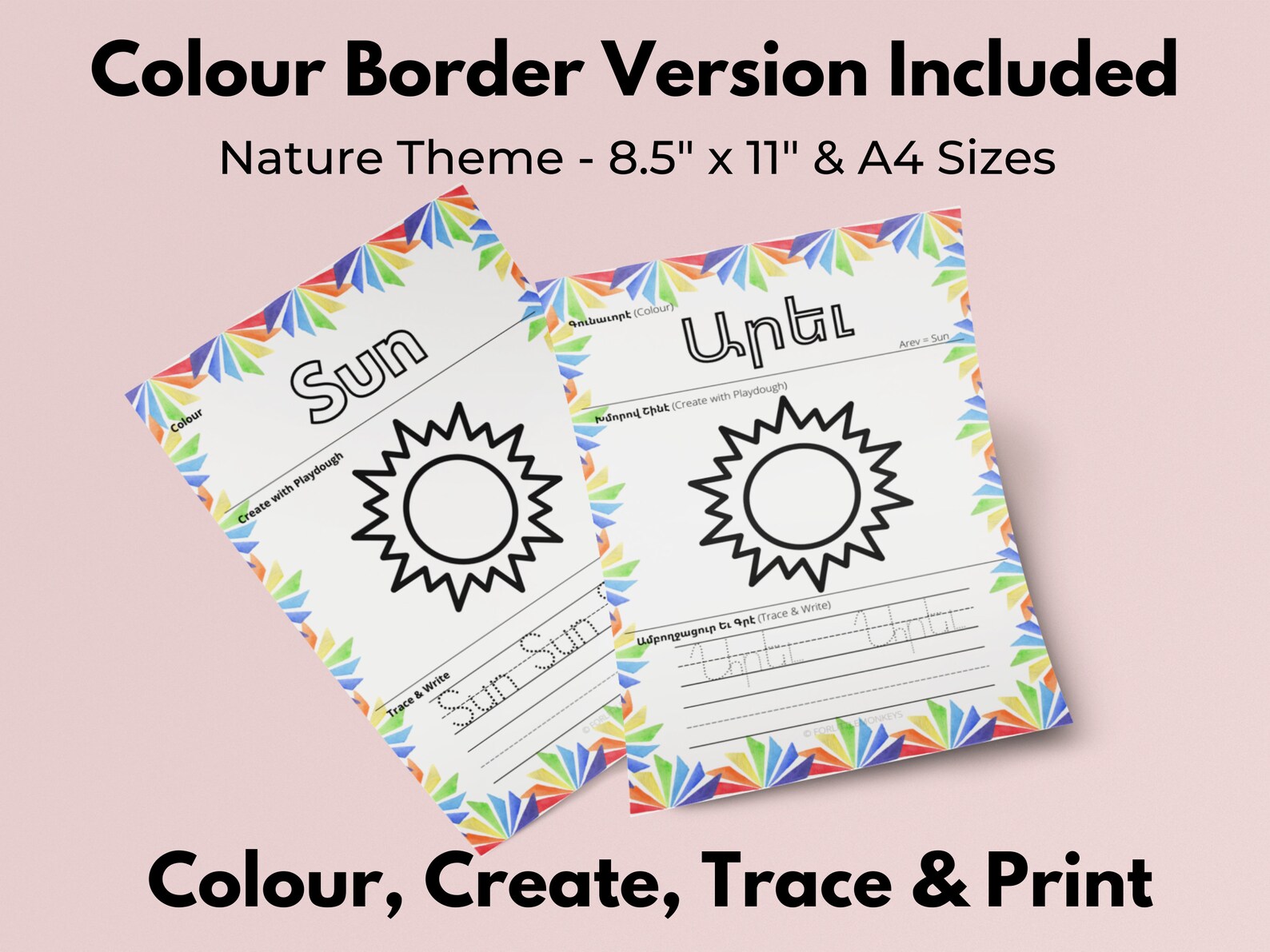 Armenian Printables Learn Armenian Armenian Playdough Mats - Etsy