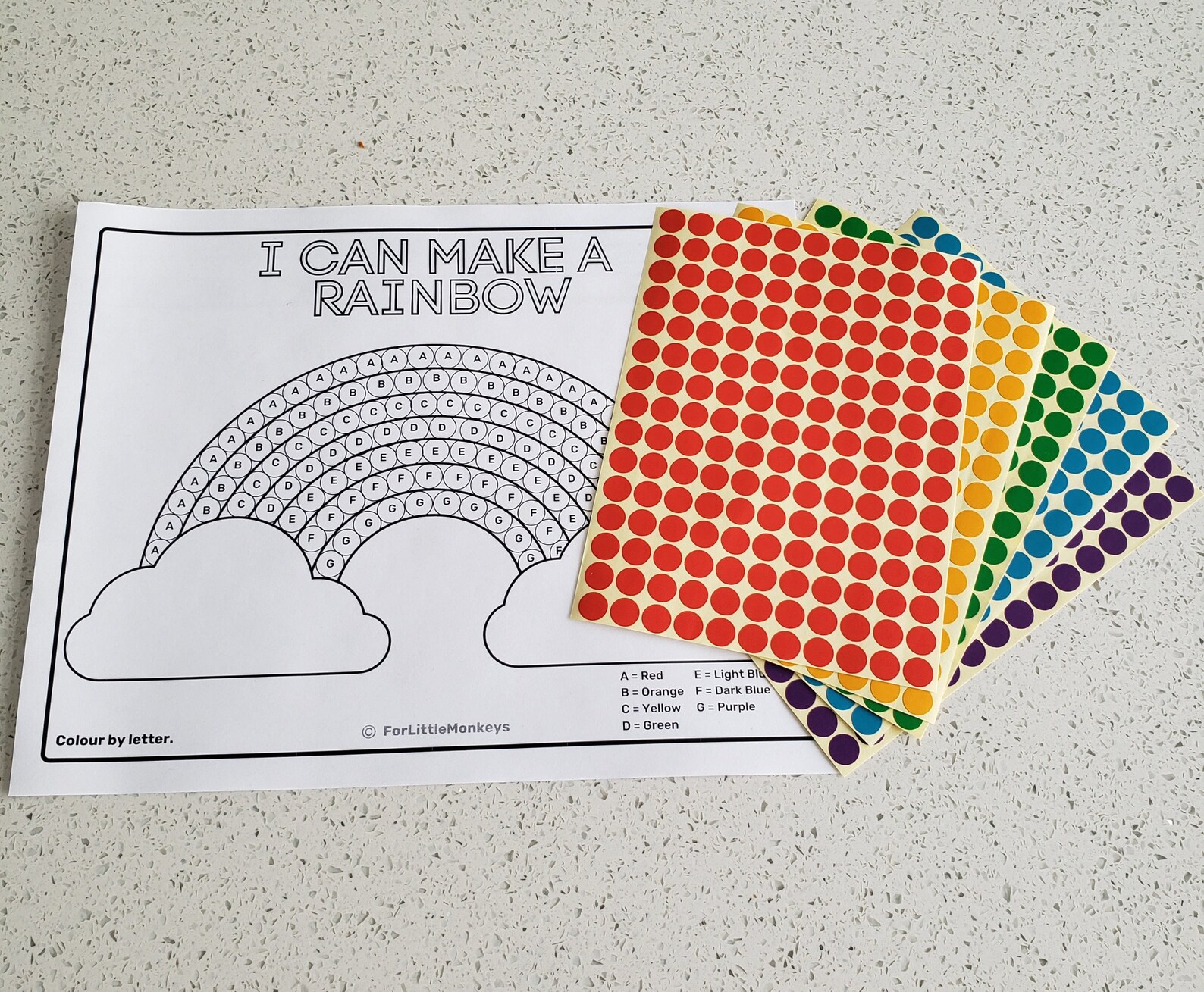 Playdough Mats Rainbow Printables Homeschooling Printables Preschool ...