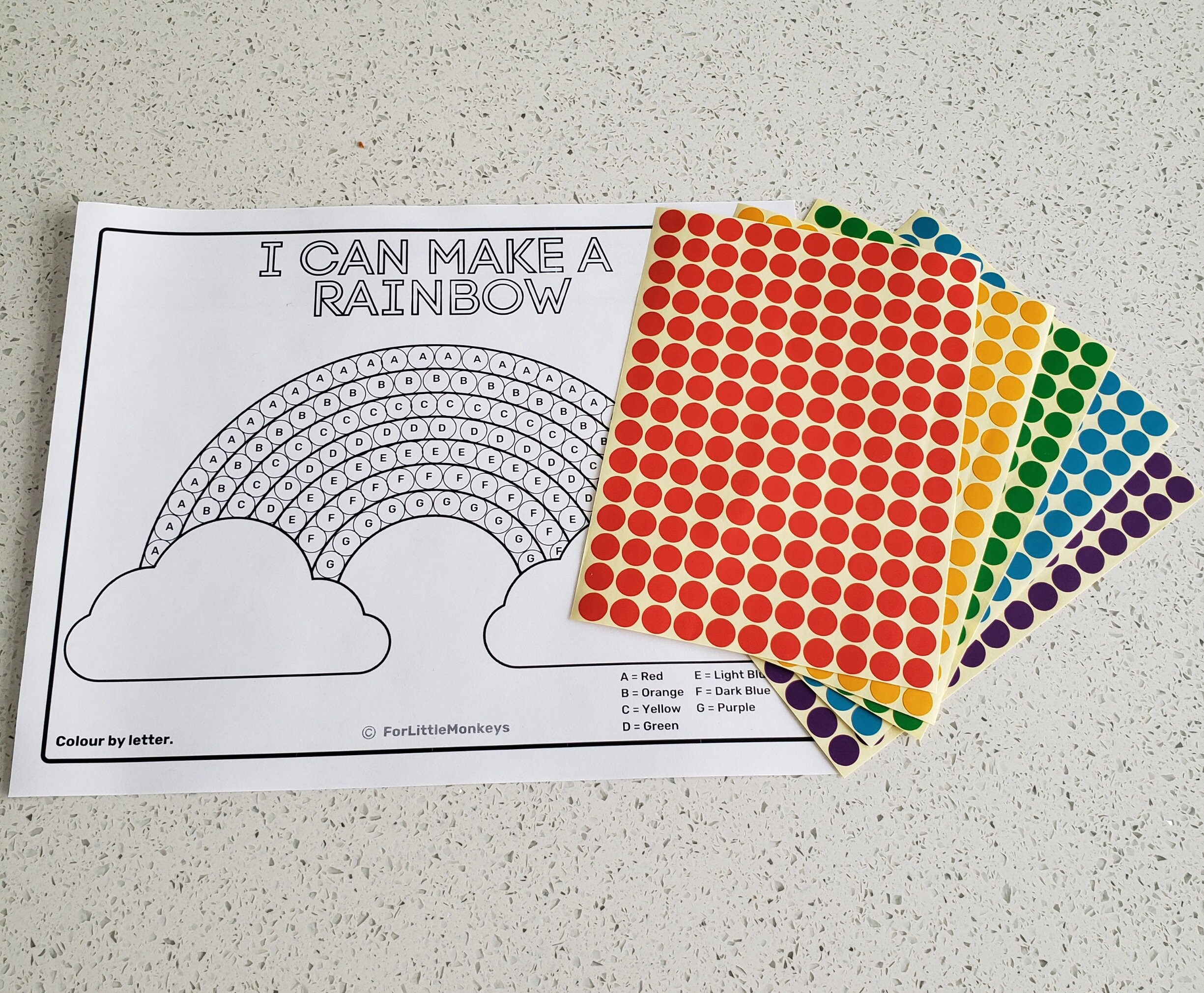 Playdough Mats Rainbow Printables Homeschooling Printables Preschool ...