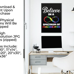 Autism Art World Autism Day Printable Neurodiversity Art Believe in A ...