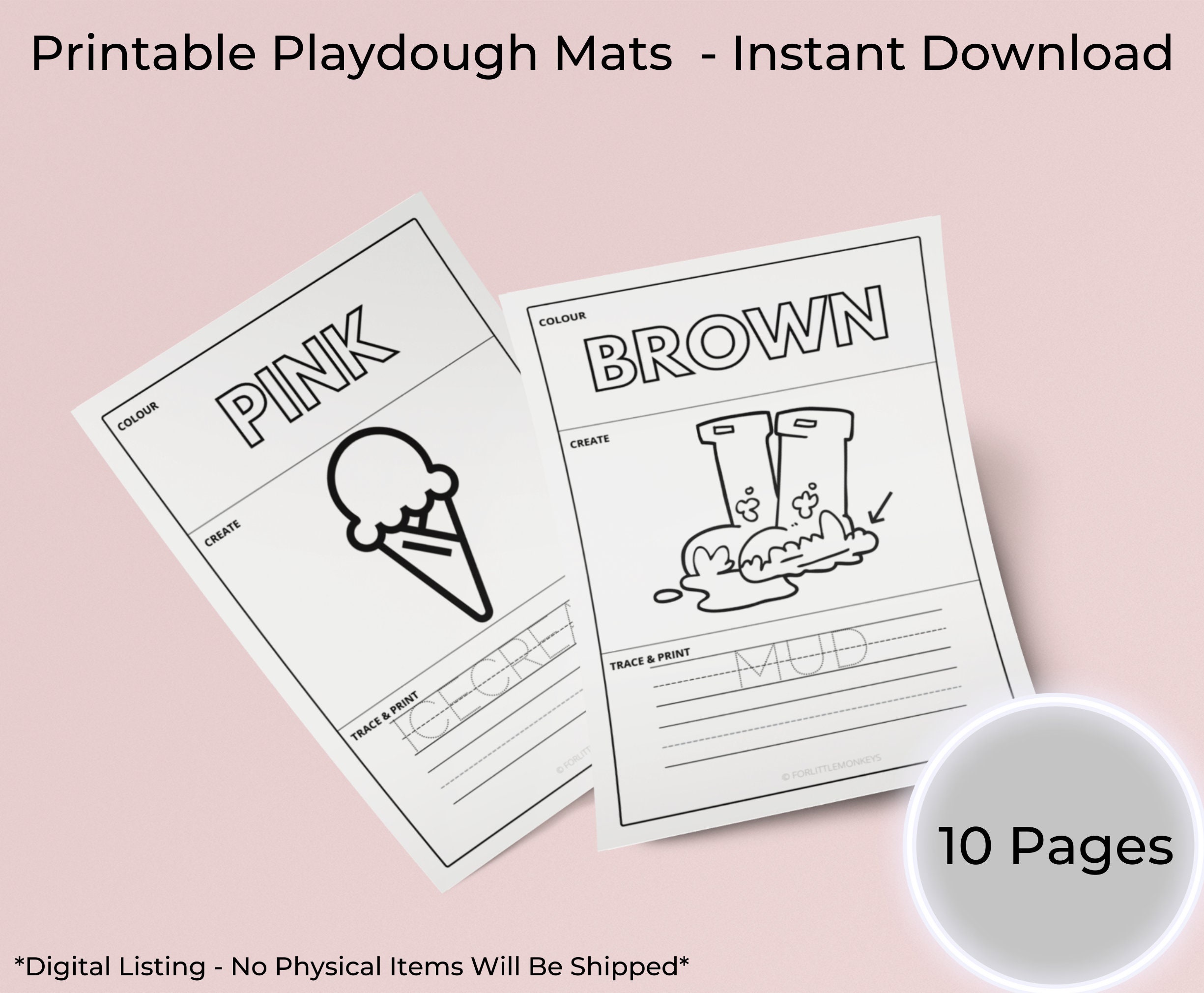 Playdough Mats Colours Printables Homeschooling Printables Handwriting ...