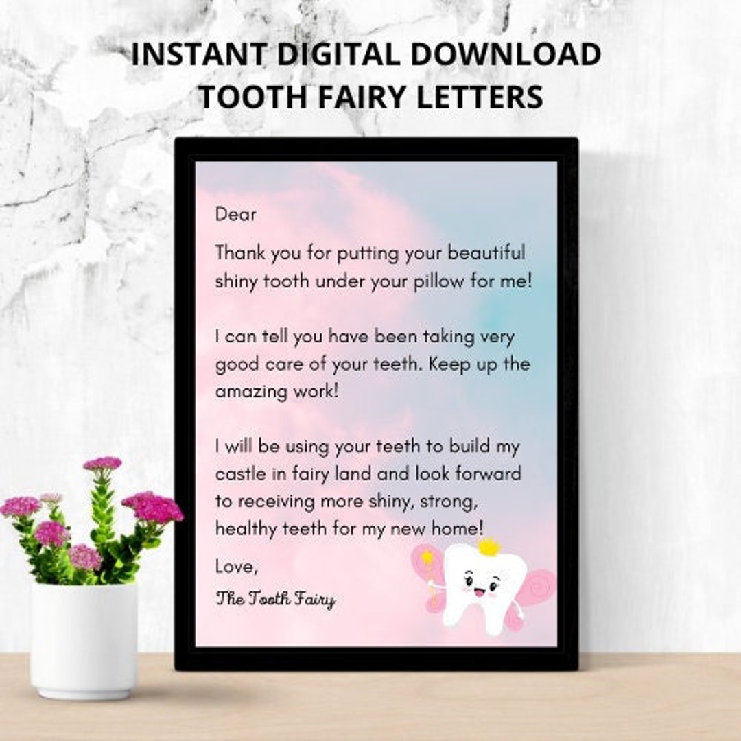 Printable Tooth Fairy Letter – Note From Tooth Fairy – Instant Download ...