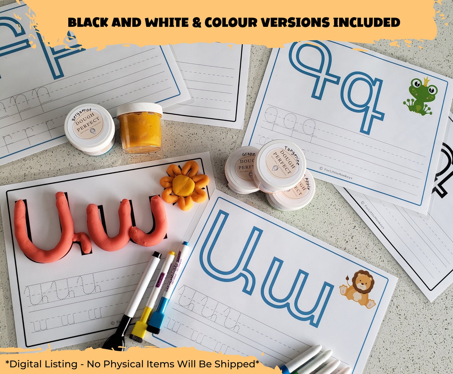 Armenian Kids Gifts Armenian Alphabet Playdough Mats Armenian Letters ...