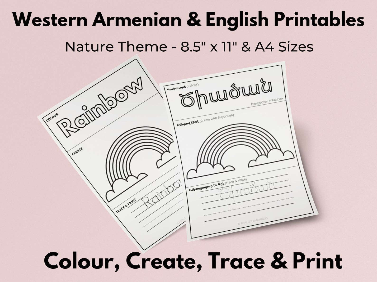 Armenian Printables Learn Armenian Armenian Playdough Mats - Etsy