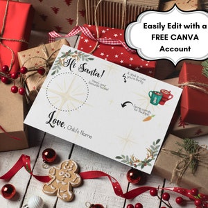 Editable Santa Milk and Cookies Letter Editable Christmas Template for ...