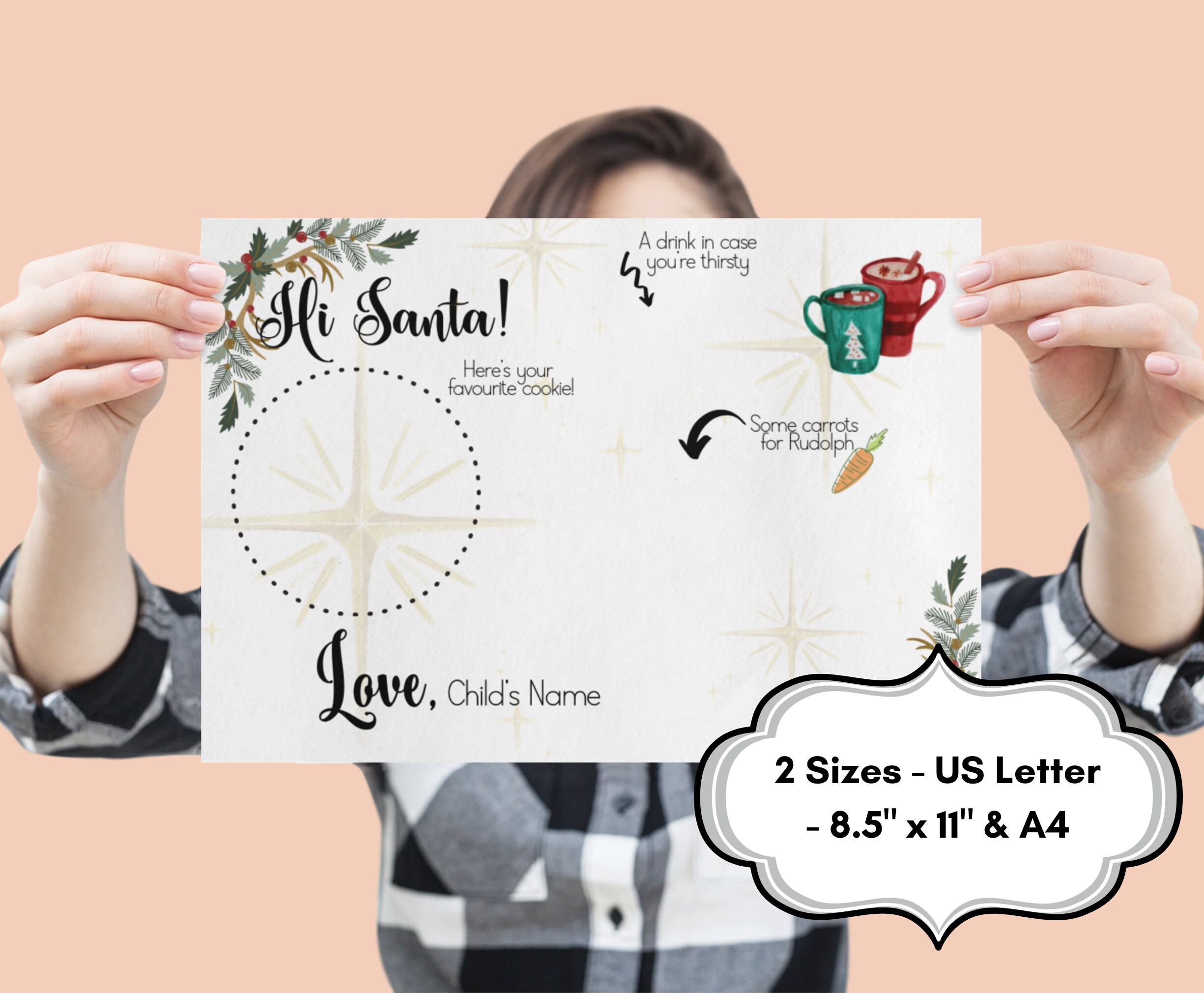 Editable Santa Milk and Cookies Letter Editable Christmas - Etsy Canada