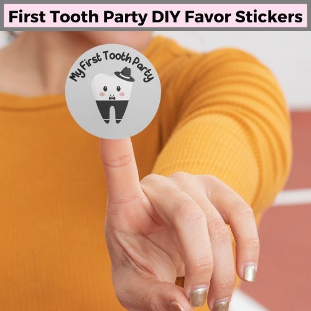 First Tooth Party Favor Stickers First Tooth Party First Tooth Favor ...