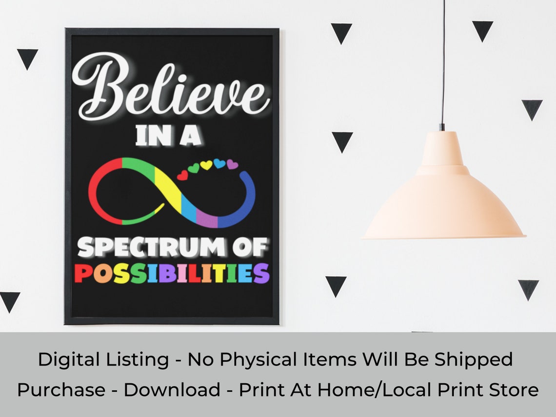 Autism Art World Autism Day Printable Neurodiversity Art Believe in A ...