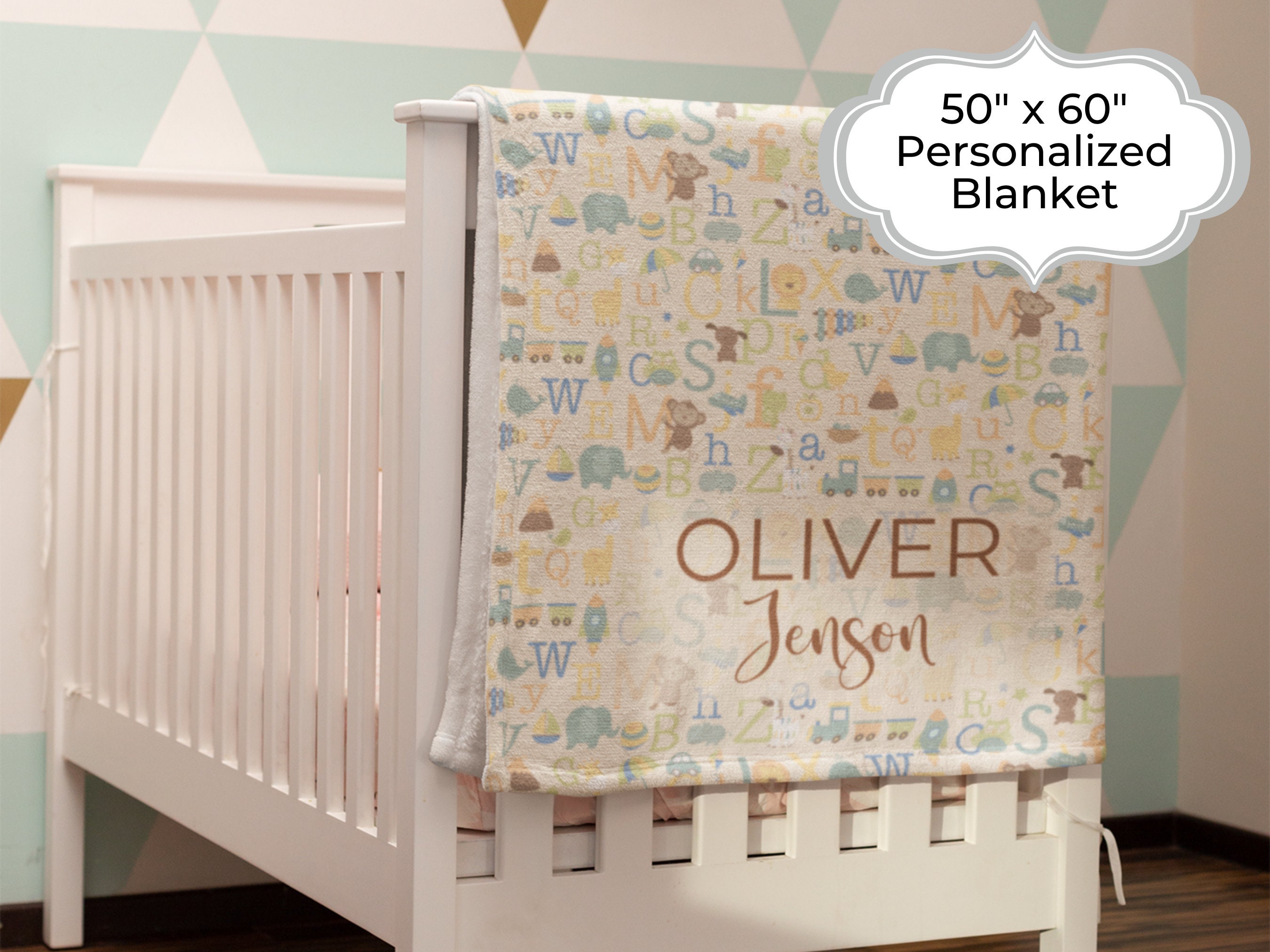 Alphabet Personalized Alphabet Blanket Personalized Baby - Etsy
