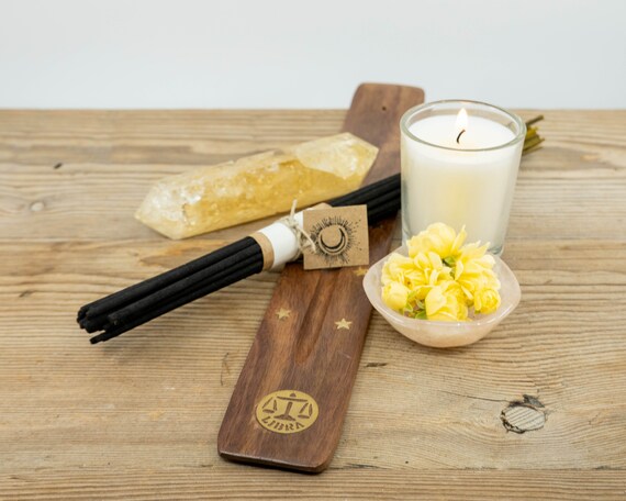 LIBRA Incense Holder Zodiac Wood Incense Holder Stick | Etsy