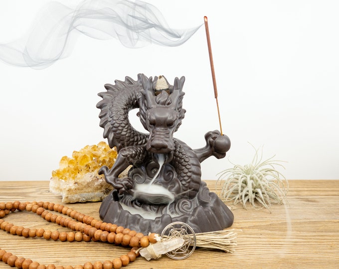 Small BIRD BATH Ceramic Backflow Incense Burner | Holds Stick Incense ...