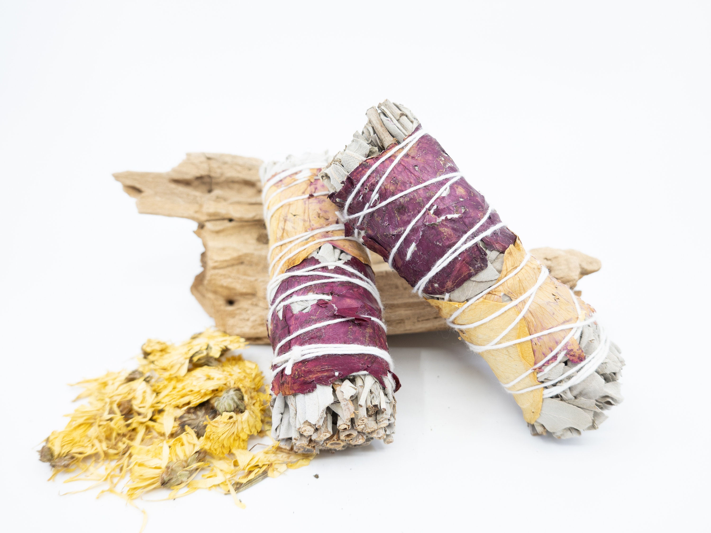 ROSE PETAL White Sage Smudge Sticks 2 Pieces California | Etsy